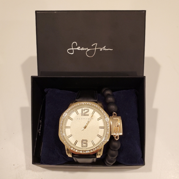 Sean John | Accessories | Sean John Mens Leather Strap Watch And ...